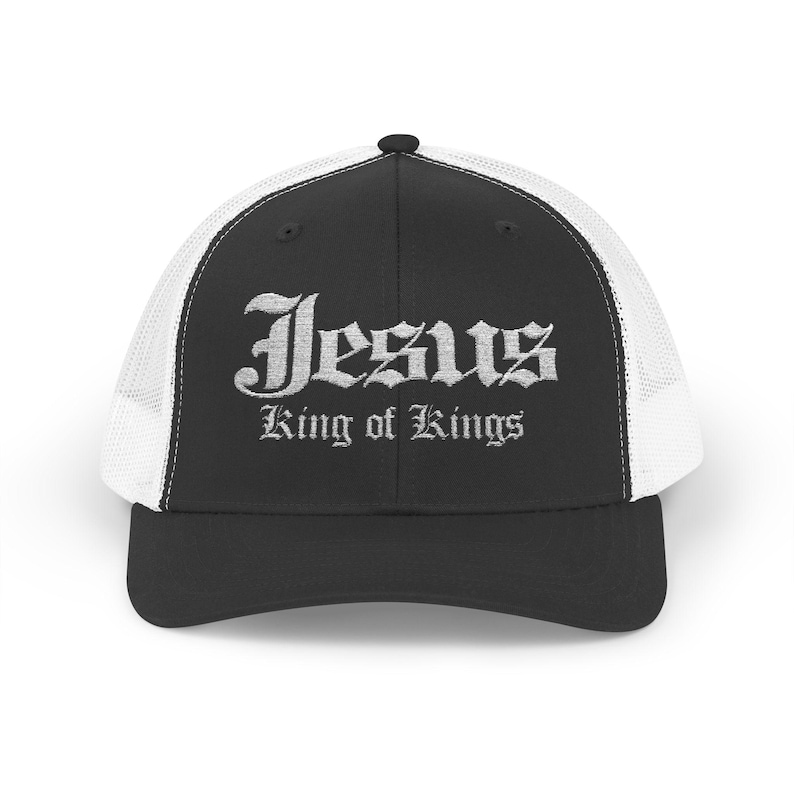 Jesus King of Kings Snapback Trucker Cap, Christian Mesh Hat, Religious ...