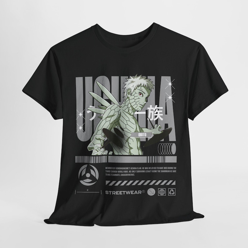 Obito Uchiha Clan Anime Tshirt Naruto Fan Merch Sasuke Itachi Anime ...