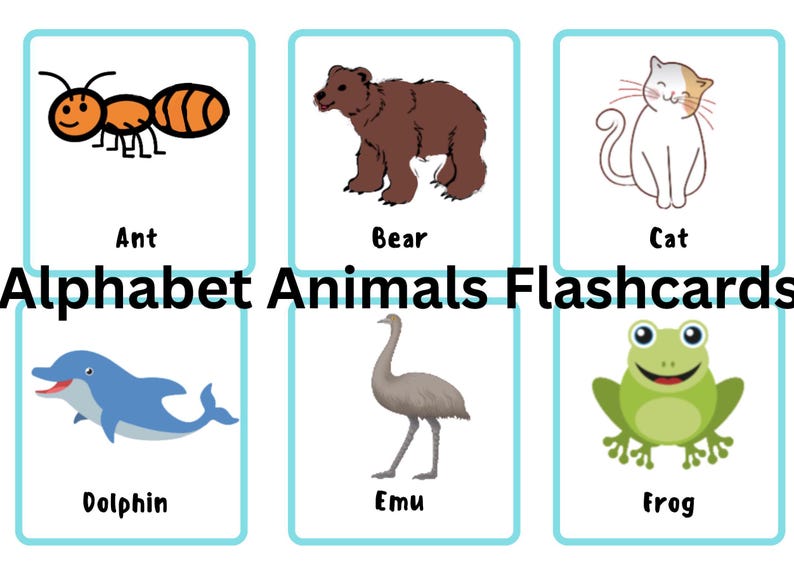 Animal Alphabet Flashcards - Etsy