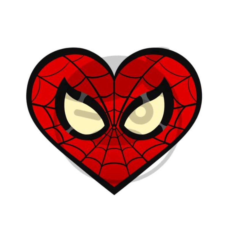 2 Pack Spidey-heart (spider-man) Glossy/holographic Sticker Valentines ...