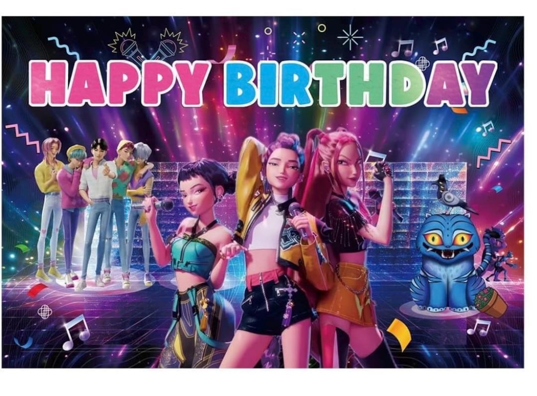 Kpop Demon Hunters Backdrop, Kpop Demon Hunters Birthday Decorations - Etsy