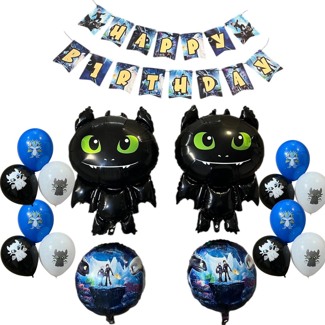 How to Train Your Dragon Party Supplies; Toothless Birthday Party ...