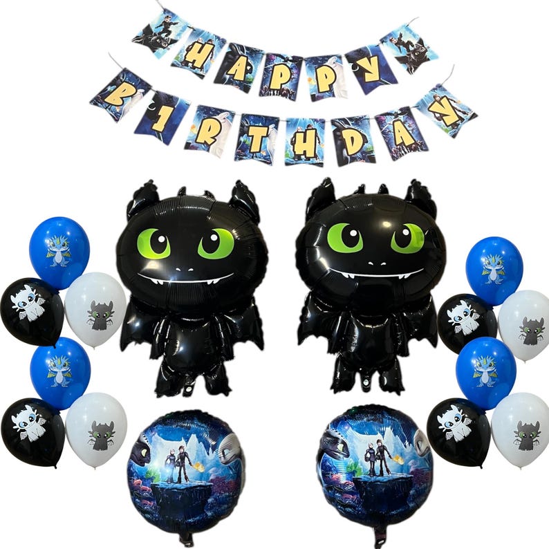 How to Train Your Dragon Party Supplies; Toothless Birthday Party ...