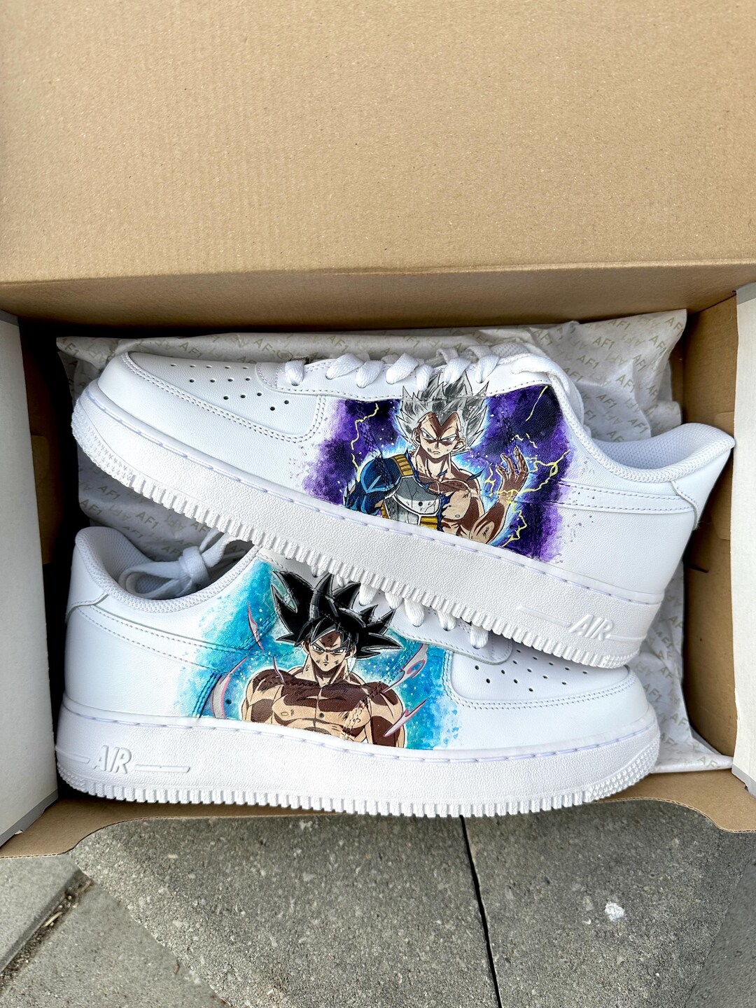 DBZ Goku Vegeta Custom Painted Nike Air Force 1 Shoes - Etsy
