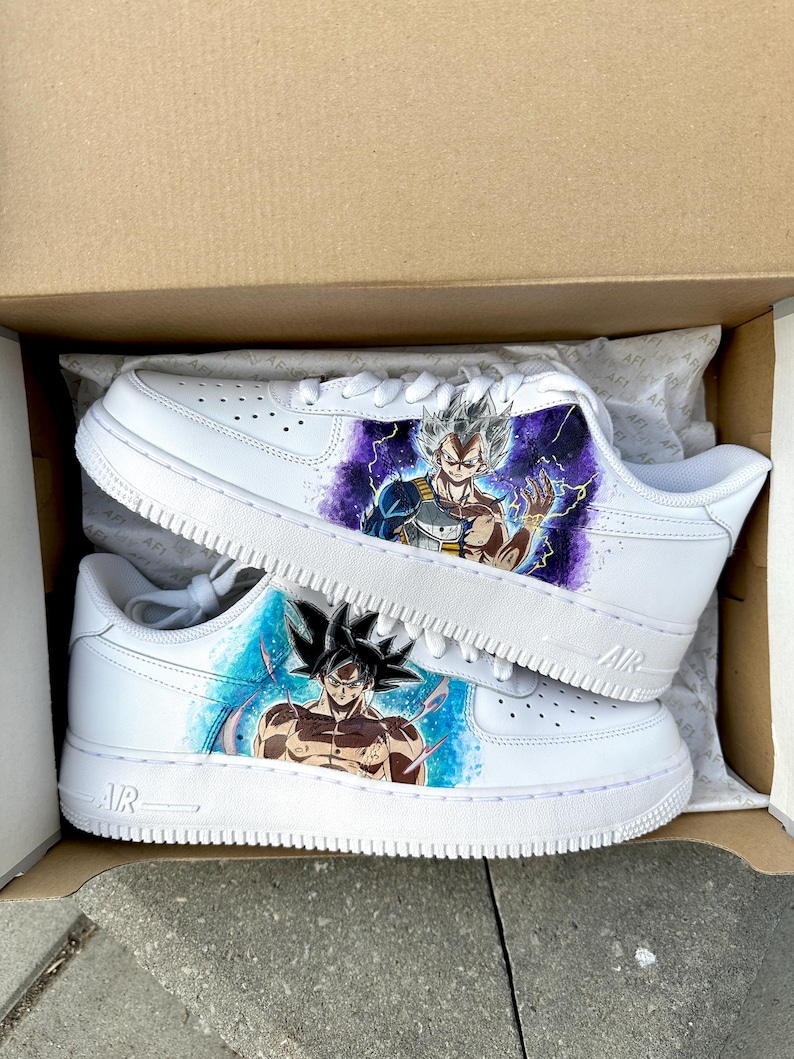 DBZ Goku Vegeta Custom Painted Nike Air Force 1 Shoes - Etsy