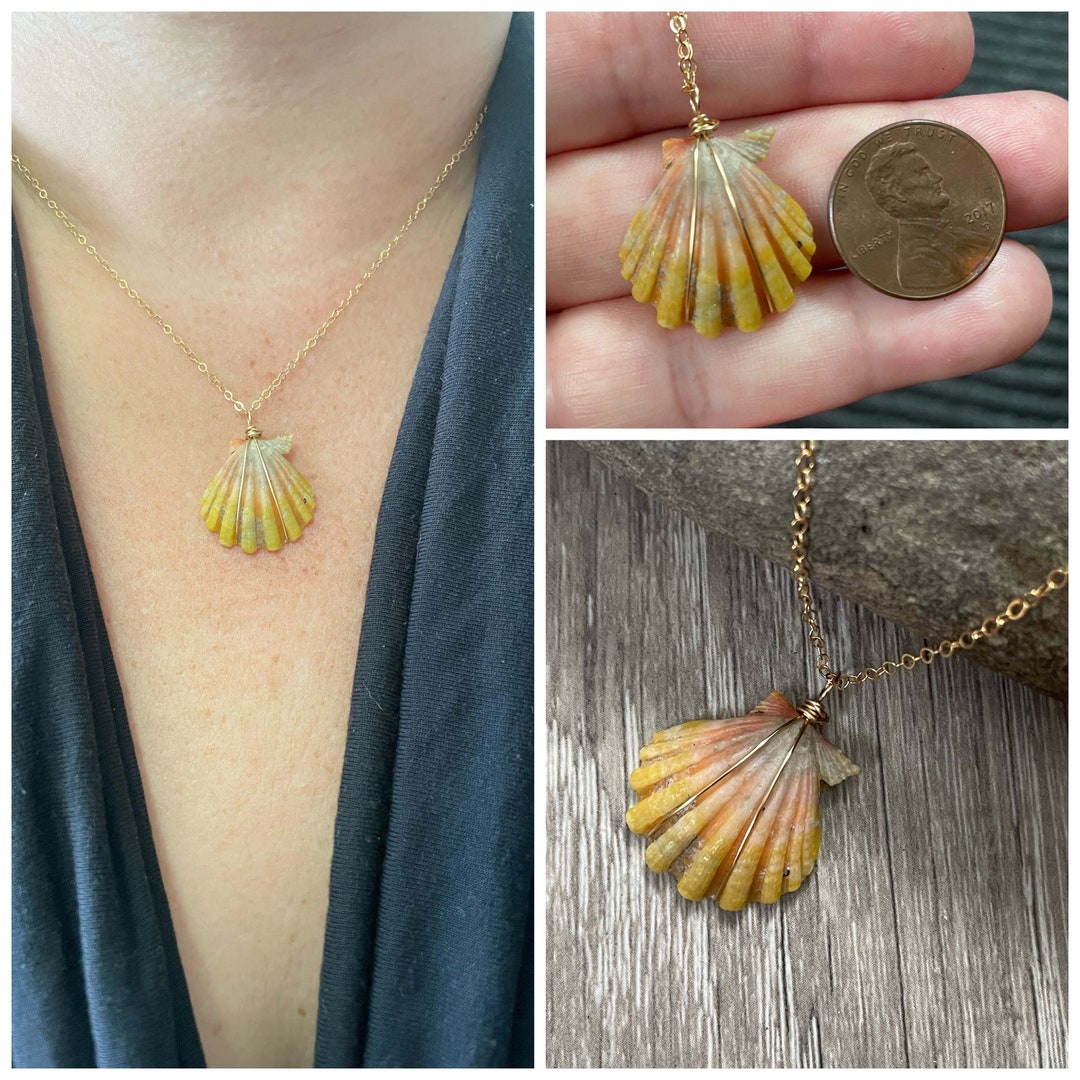 Sunrise Shell Necklace penny Size, Handmade Hawaii Jewelry, Sunrise ...
