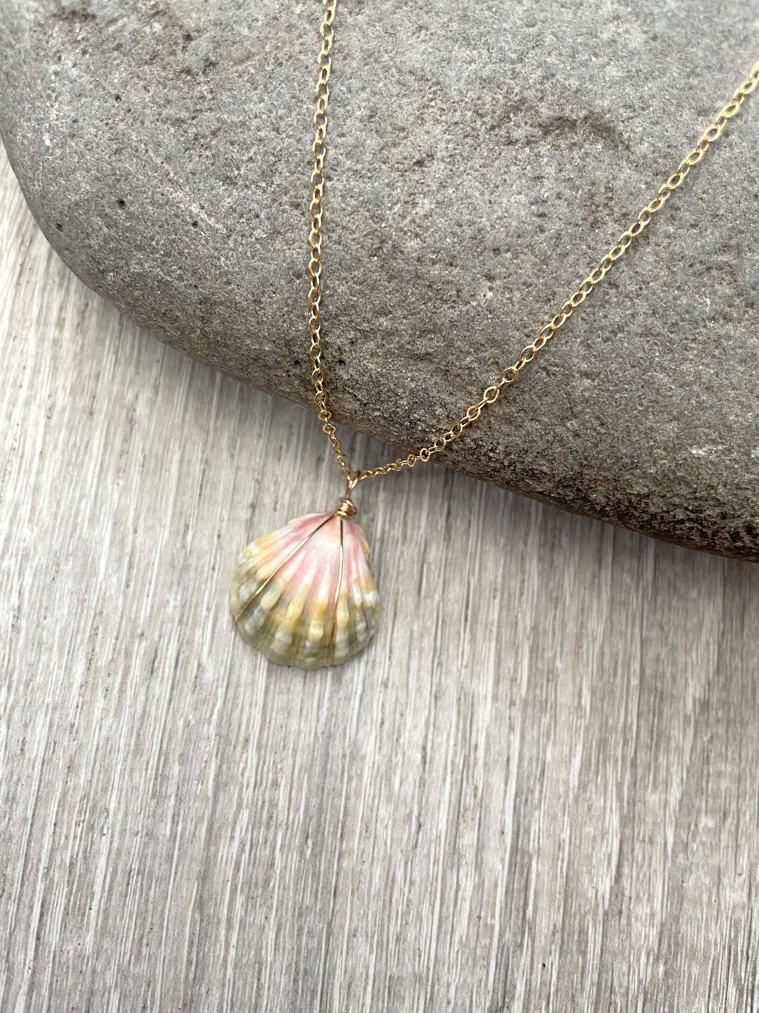 Sunrise Shell Necklace (nickel Size), Gold Fill Necklace, Sunrise Shell ...