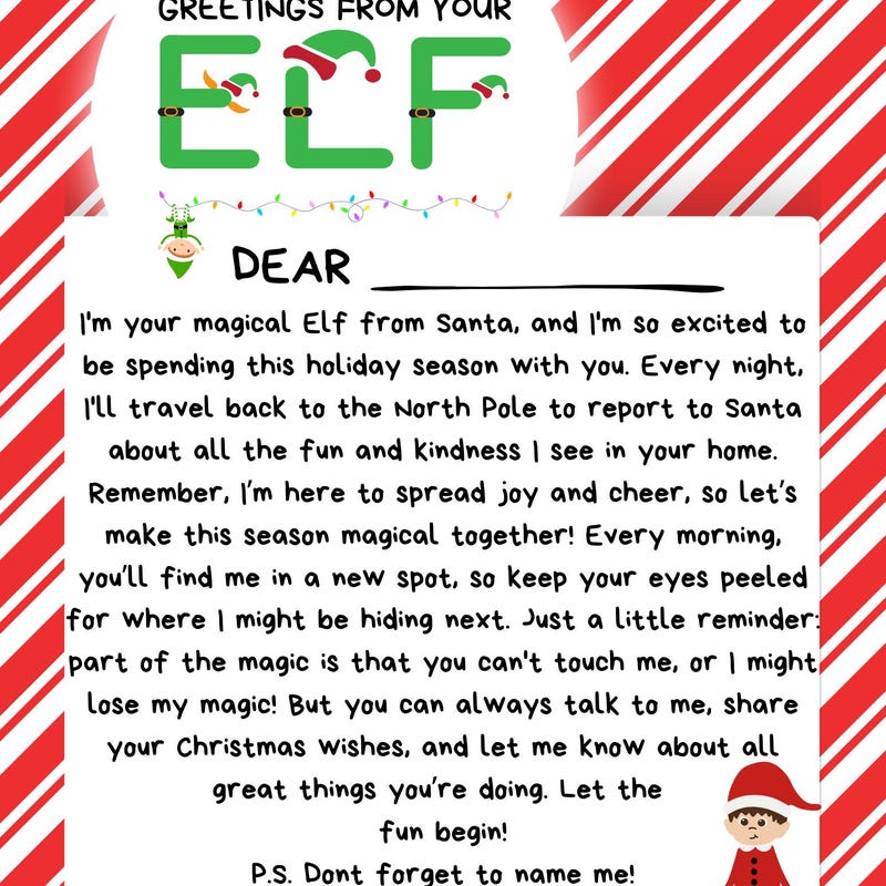 First Letter From Elf - Etsy