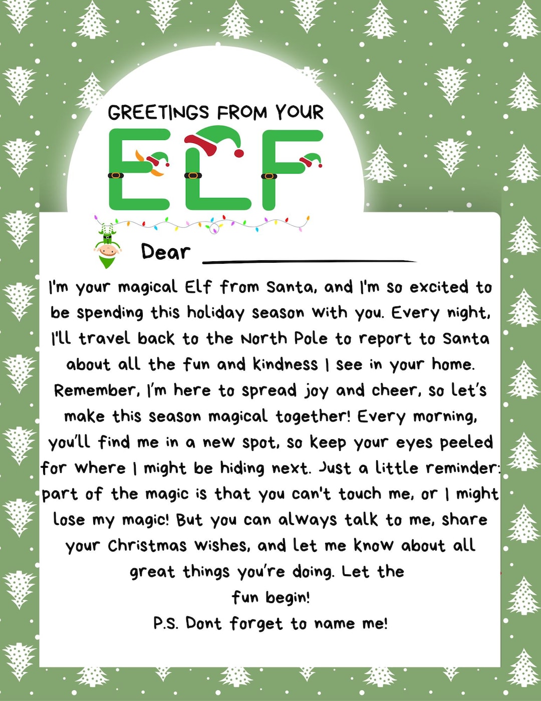 Elf Letter, First Time Elf is Coming - Etsy