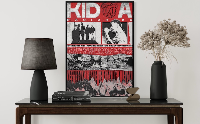 Radiohead KID A Album Poster, Vintage Brutalist Style Music Poster - Etsy