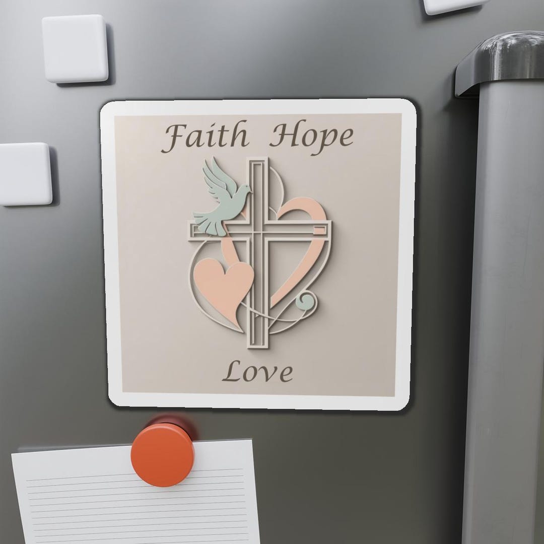 Faith Hope Love Die-cut Magnet: Christian Fridge Decor - Etsy