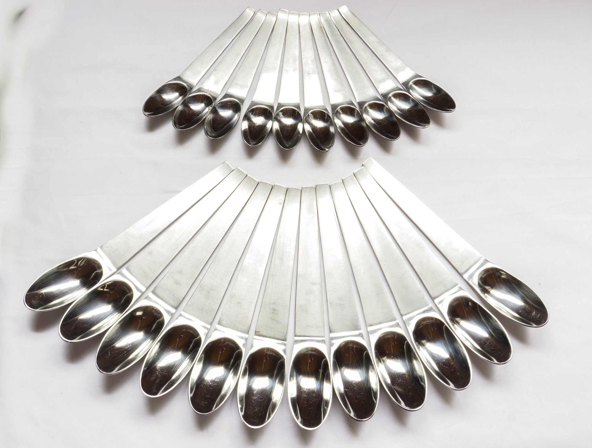 1950s FULL SET Carl Aubock for Amboss 2060 Stainless Steel Flatware Mid ...