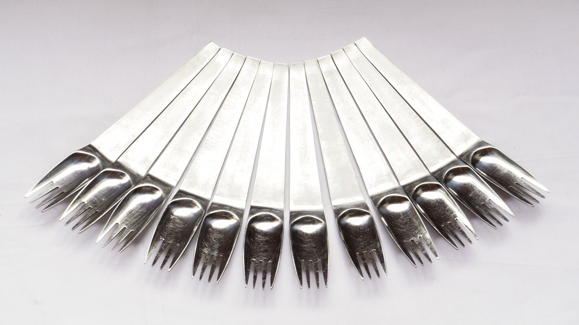 1950s FULL SET Carl Aubock for Amboss 2060 Stainless Steel Flatware Mid ...