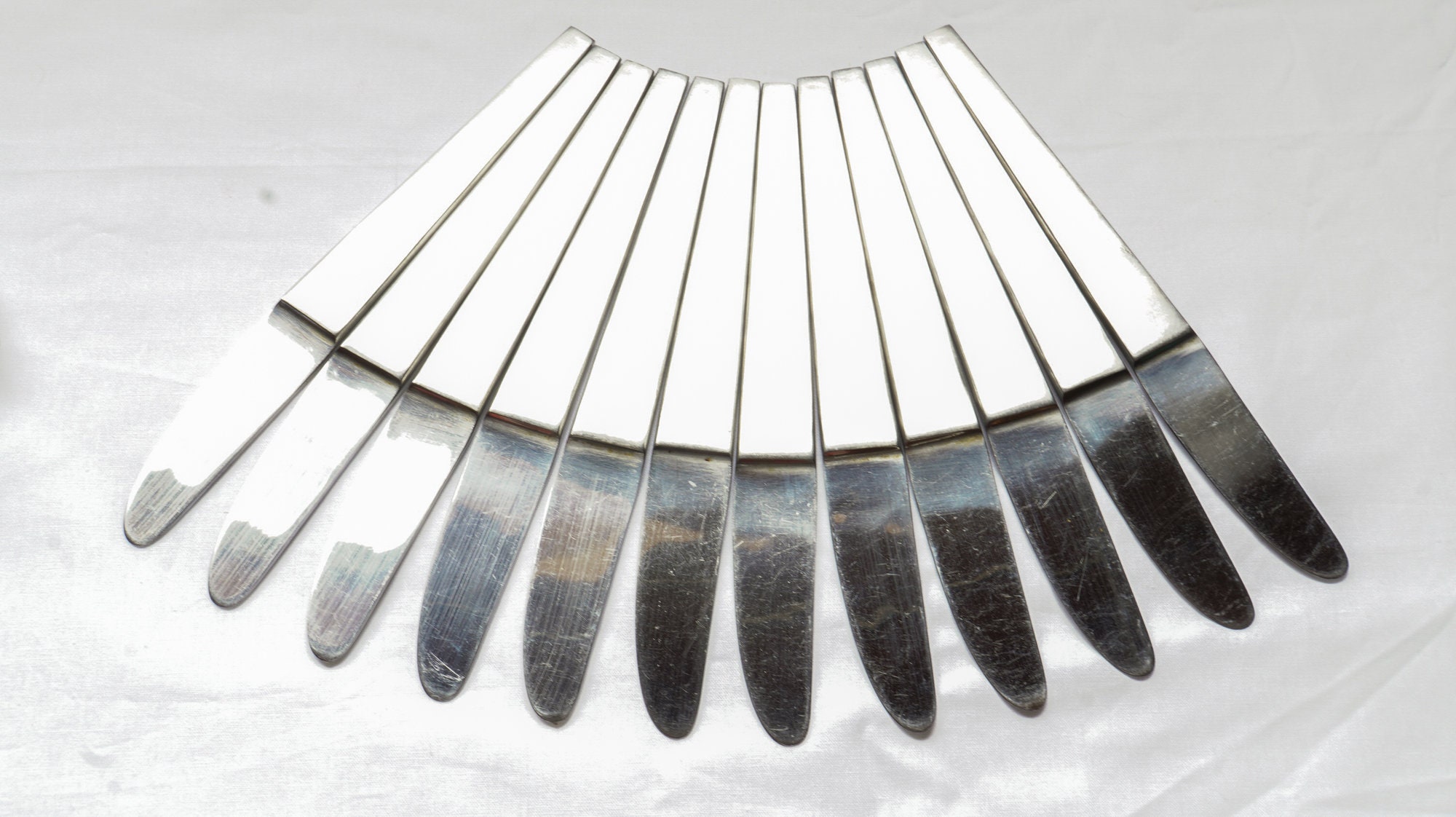 1950s FULL SET Carl Aubock for Amboss 2060 Stainless Steel Flatware Mid ...