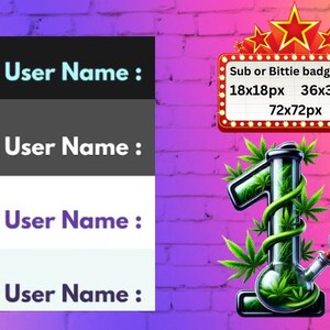 Sub Badges Emotes Weed Twitch Kick Discord Youtube Cannabis Hemp Bong ...