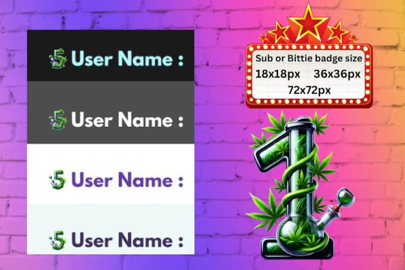 Sub Badges Emotes Weed Twitch Kick Discord Youtube Cannabis Hemp Bong ...