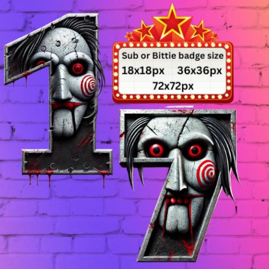Jigsaw Sub Badges 1-12 Emotes Numbers Horror. for Your Stream Chat. - Etsy