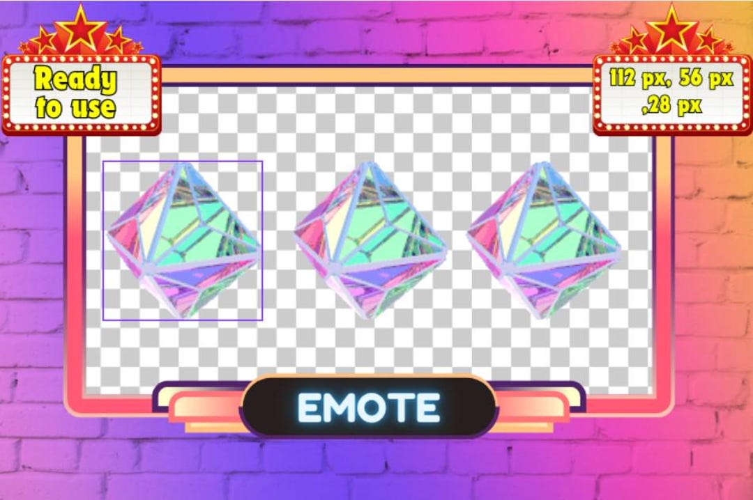 3d Animated Diamond Emote Emoji Sparkle Shiny - Etsy