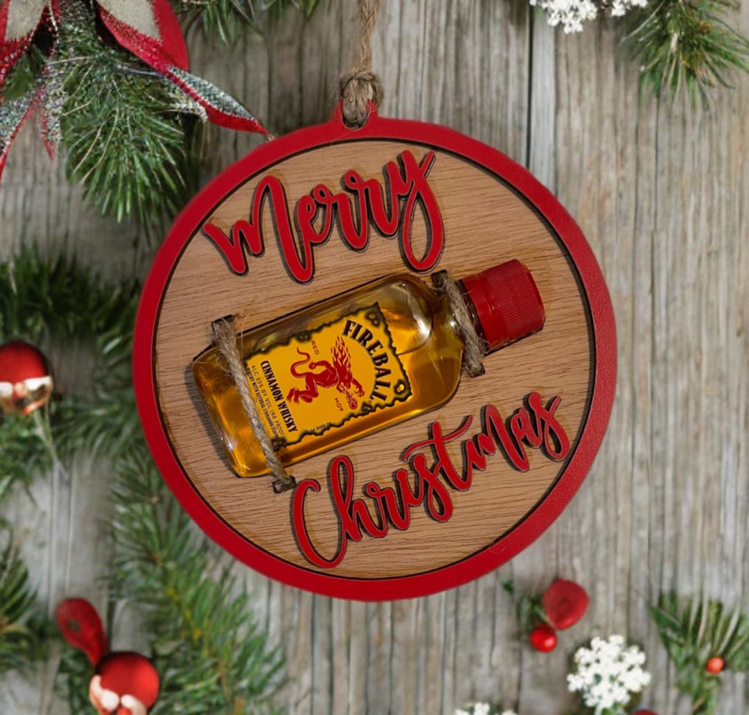 Fireball Shot Bottle Christmas Ornament, Mini Alcohol Ornament, Secret ...