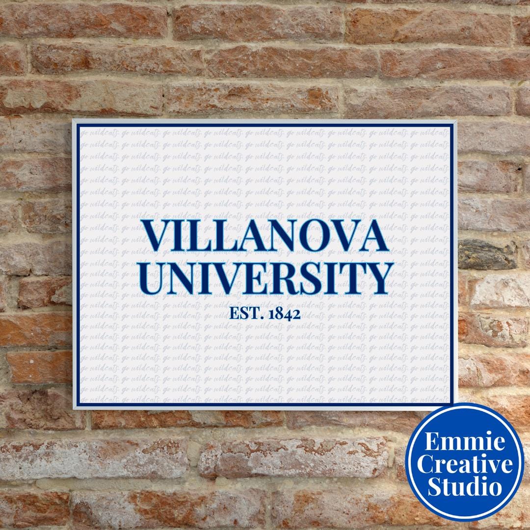 Villanova University Wall Art, "go Wildcats" Word Art, College Dorm ...