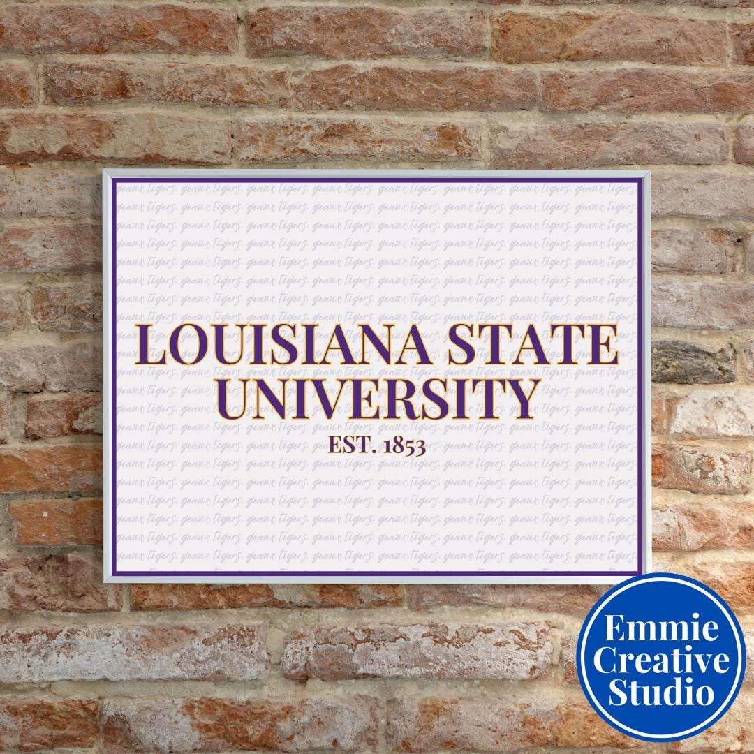 Louisiana State University Wall Art, LSU Poster, Geaux Tigers Word Art ...