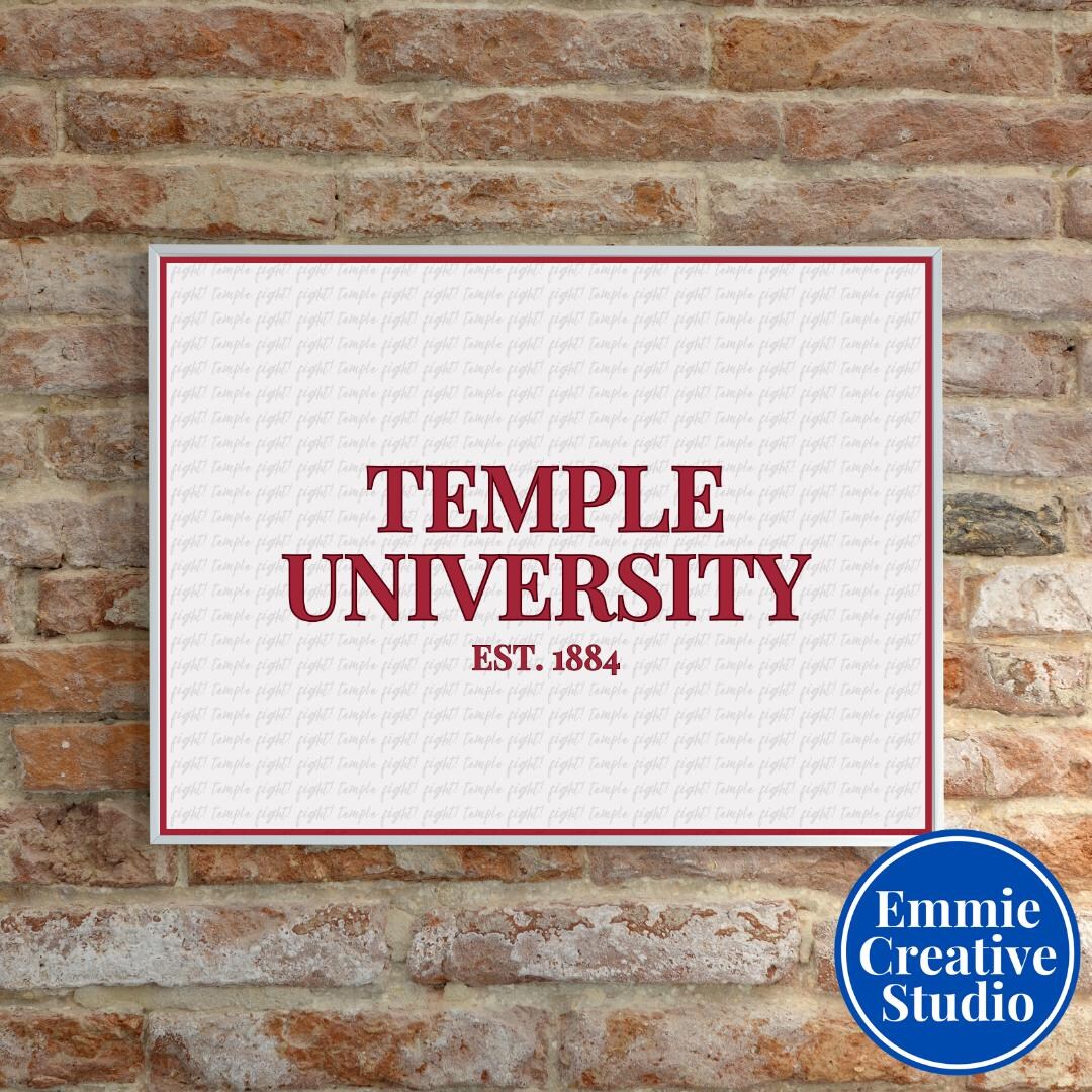 Temple University Poster Art, "fight Temple Fight" Word Art, Go Temple ...