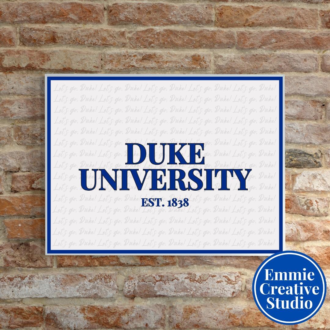 Duke University Poster, "let's Go Duke!" Word Art, Duke University Wall ...