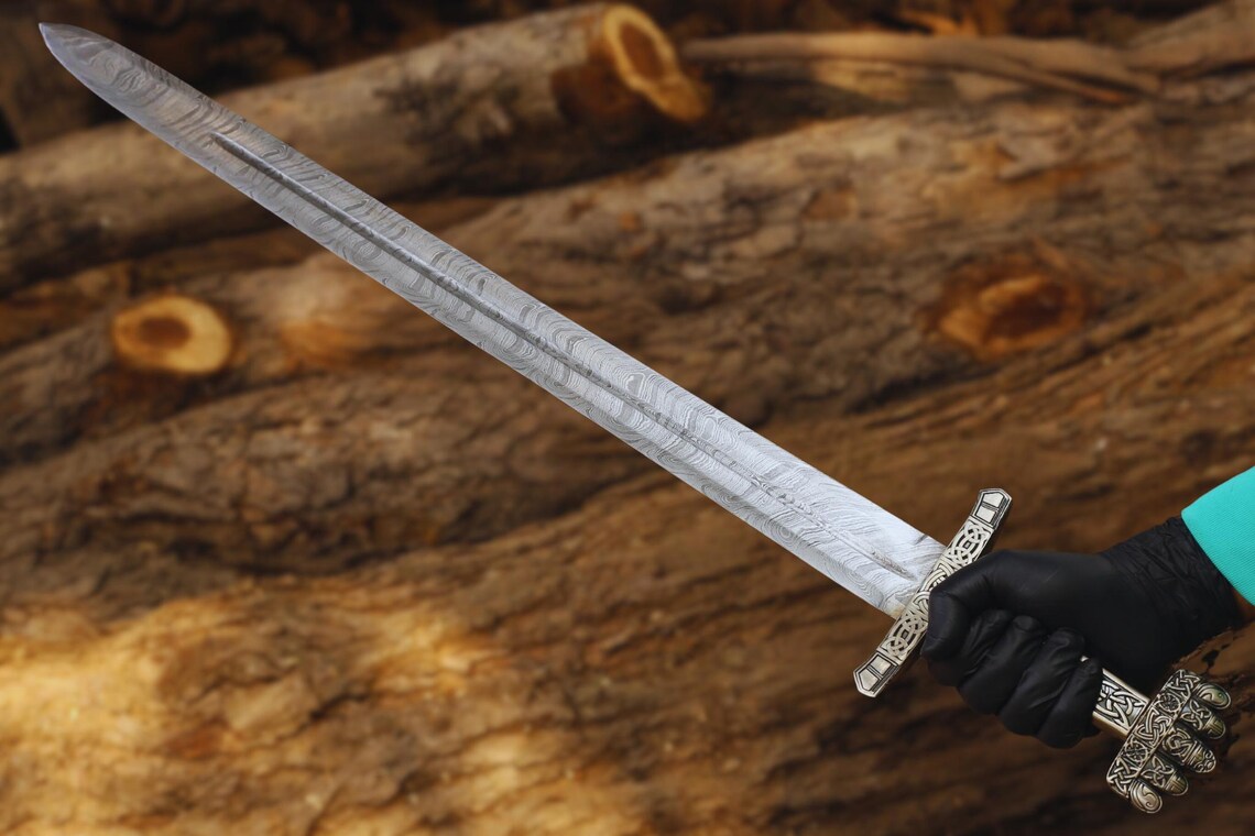 Handmade Castle Keep Viking Sword With Scabbard | Damascus Steel ...