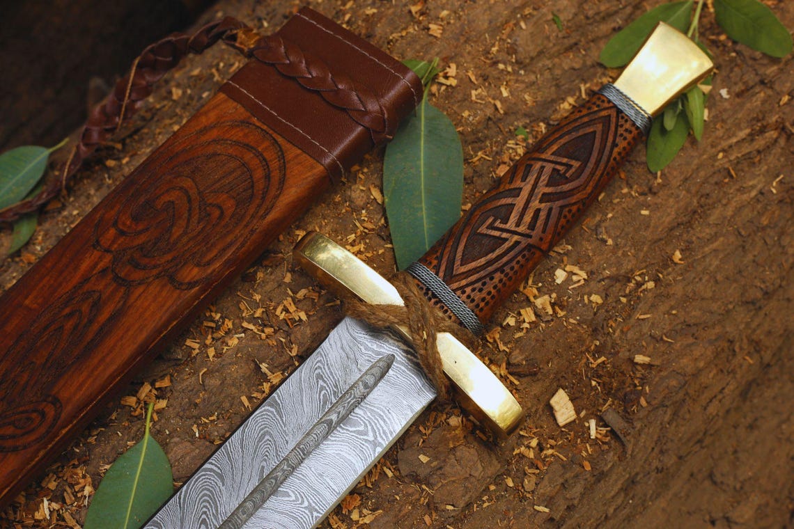 Hand Forged Viking Sword With Scabbard | Castle Keep Medieval Sword ...