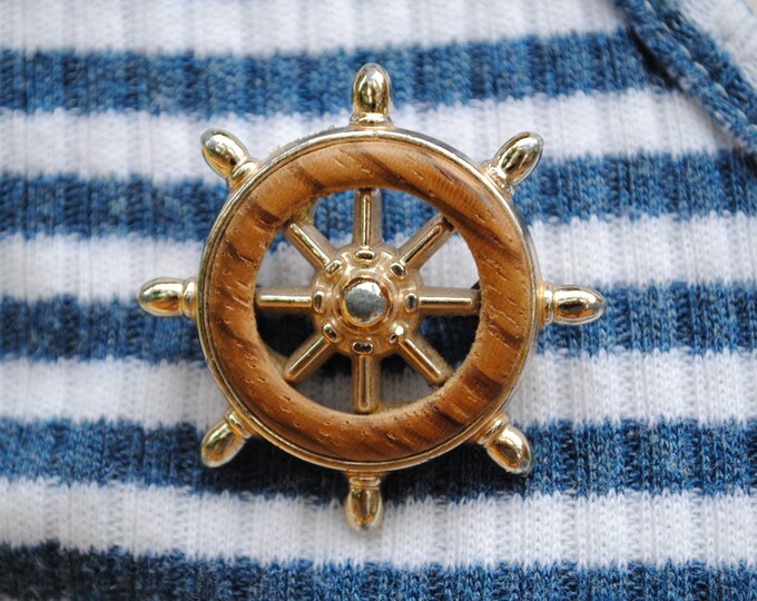 Vintage Nautical Boat Steering Wheel Pin Brooch Ahoy Matey - Etsy