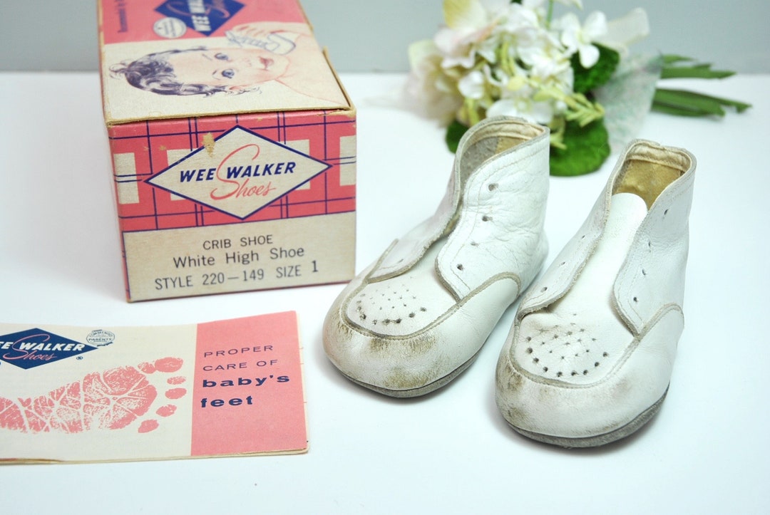 Vintage Wee Walker Leather Baby Shoes - 1960s Nursery Decor - Etsy