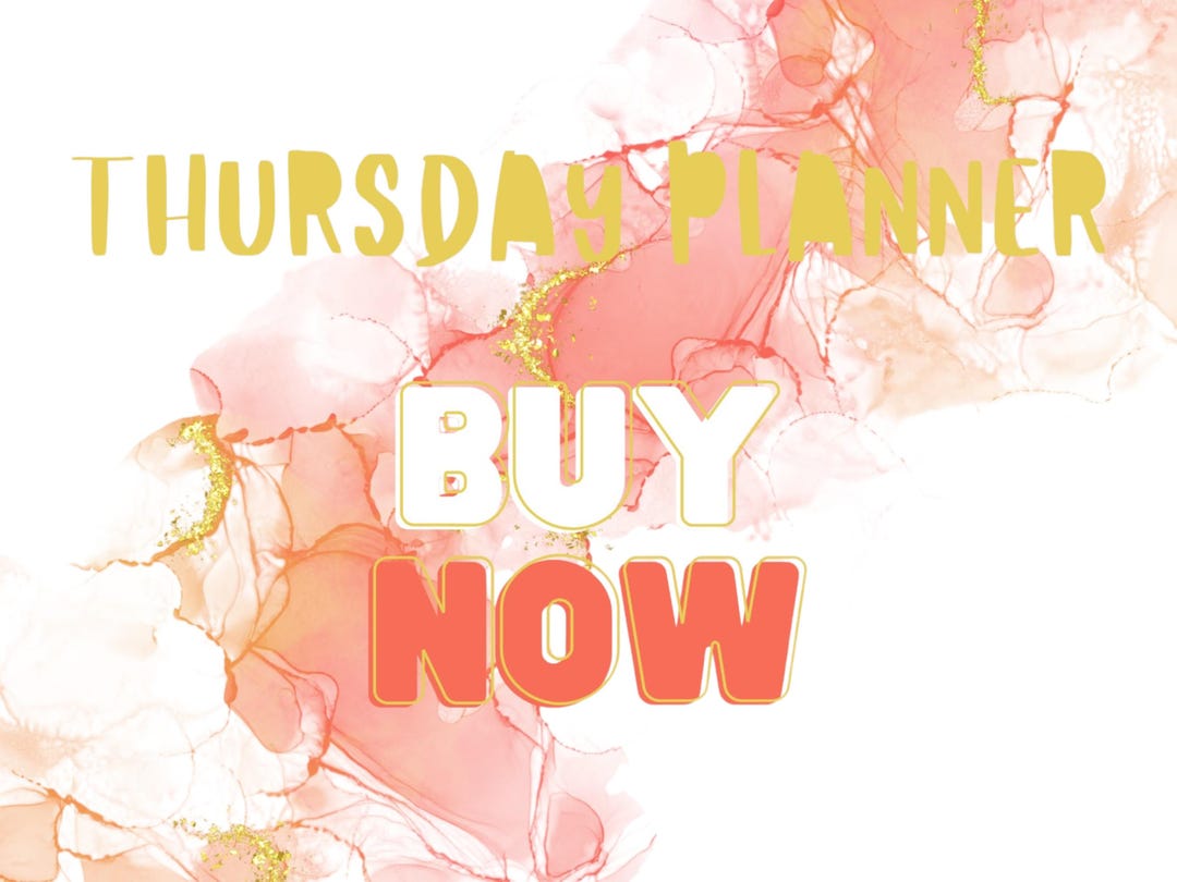 Digital Thursday Planner Template | Minimalist & Editable Weekly ...