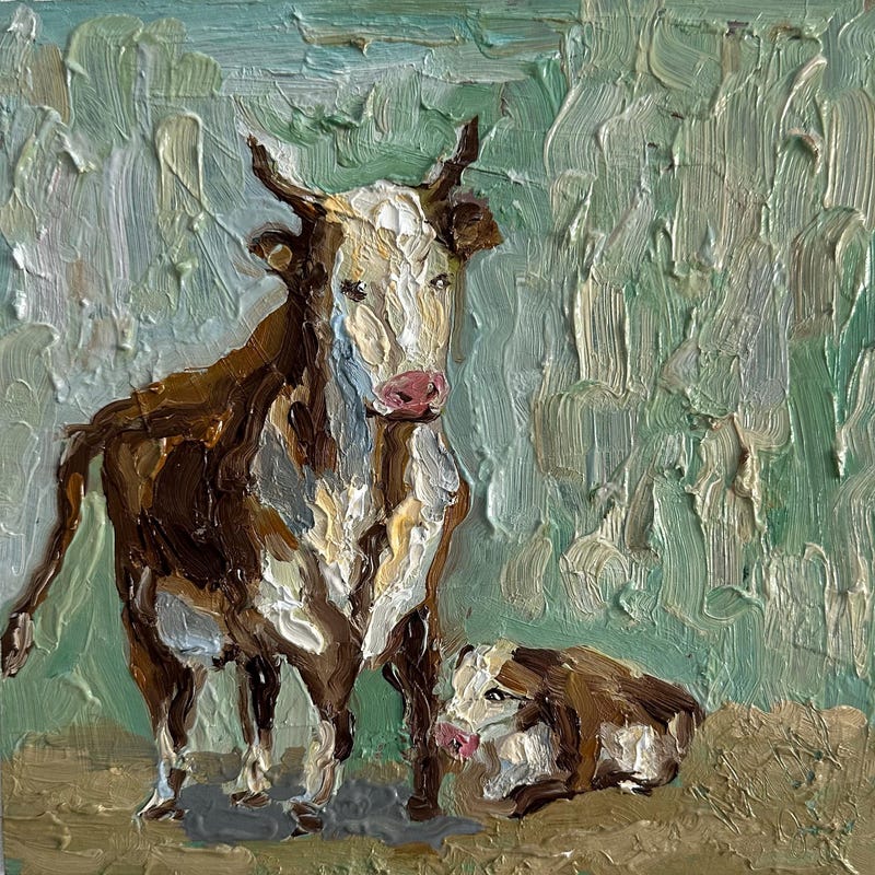 Calf Painting - Etsy
