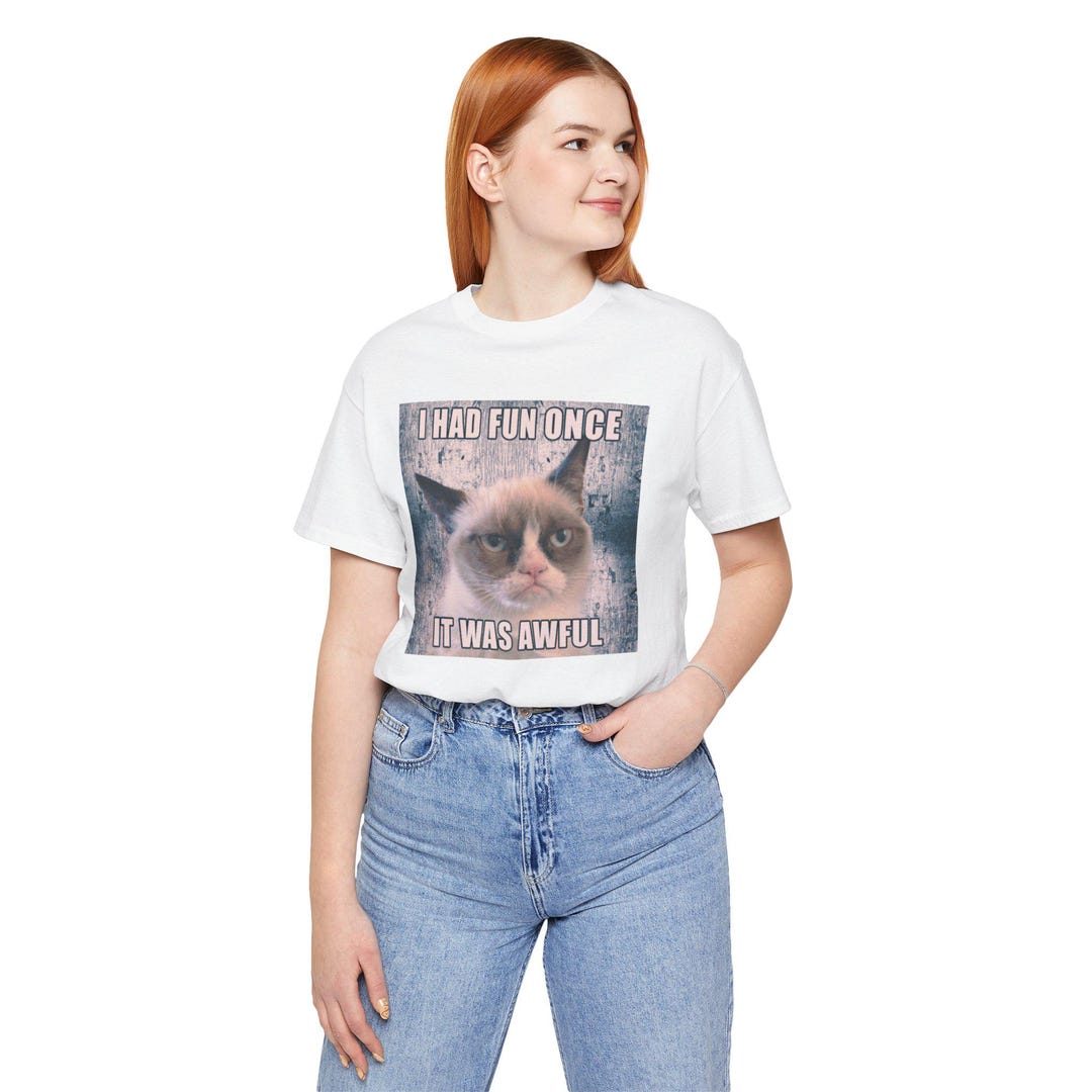 Cat Meme T-shirt, Grumpy Cat Tee, I Had Fun Once, Funny Gift, Unisex ...