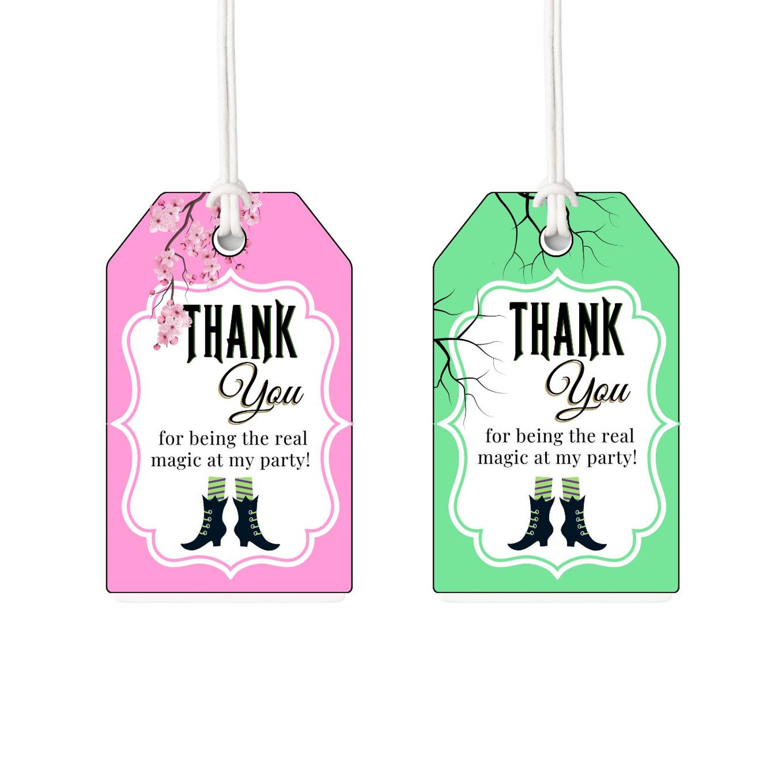 Wicked Party Invitation and Favor Party Bag Tags for Birthday Editable ...