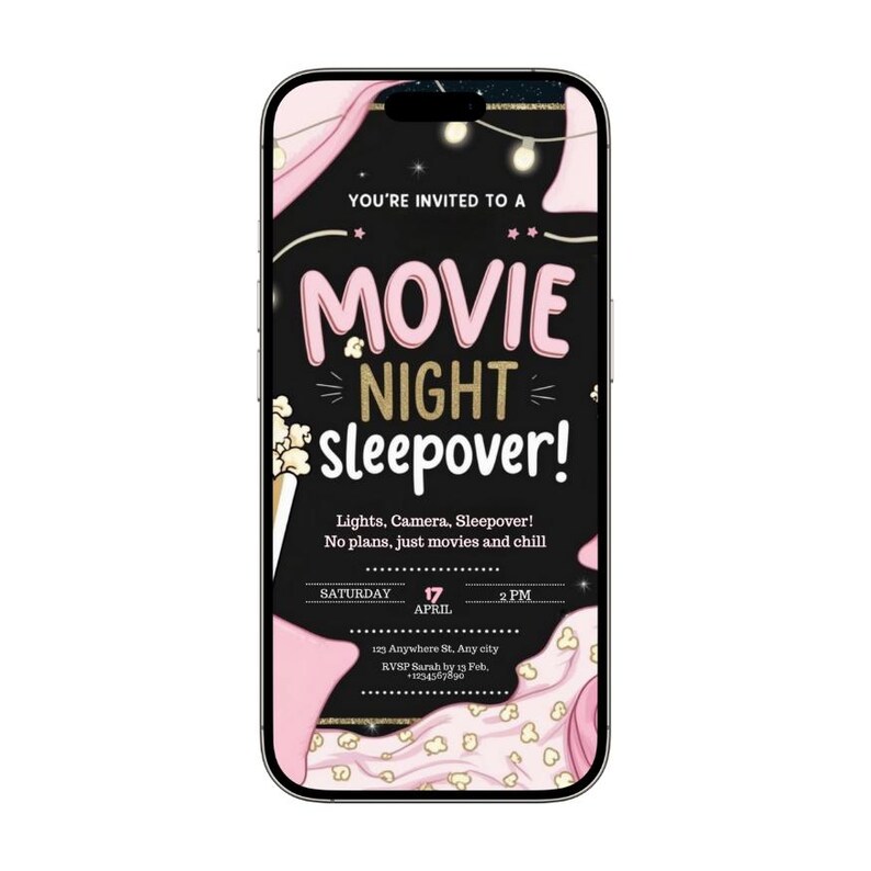 Movie Night & Chill Invite | Sleepover Party Canva Template - Etsy