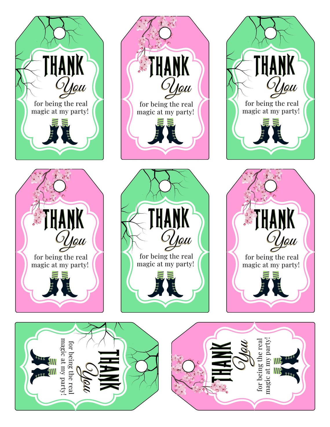 Wicked Party Invitation and Favor Party Bag Tags for Birthday Editable ...