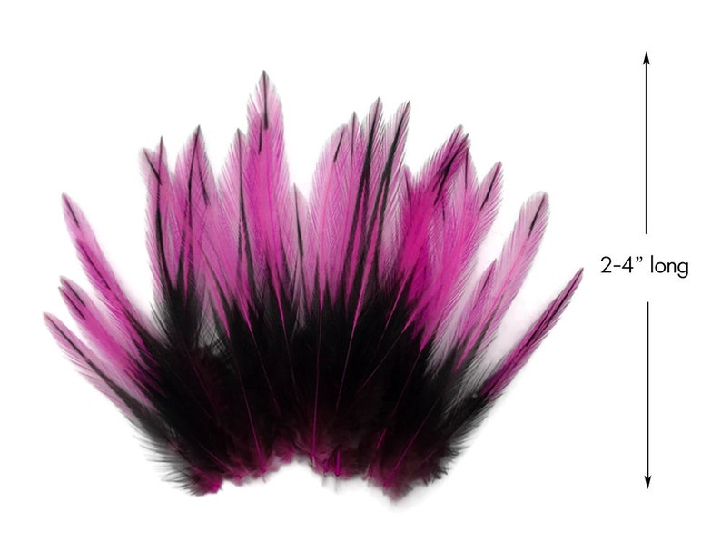 Fuchsia Laced Pointy Feathers, 10 Pieces - Hot Pink Dyed BLW Laced ...