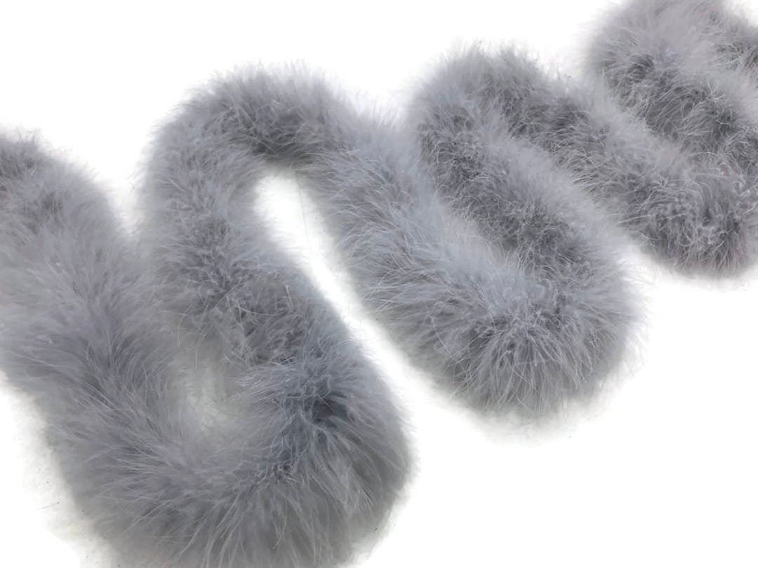 Grey Boa, 2 Yards Silver Gray Turkey Medium Weight Marabou Feather Boa ...