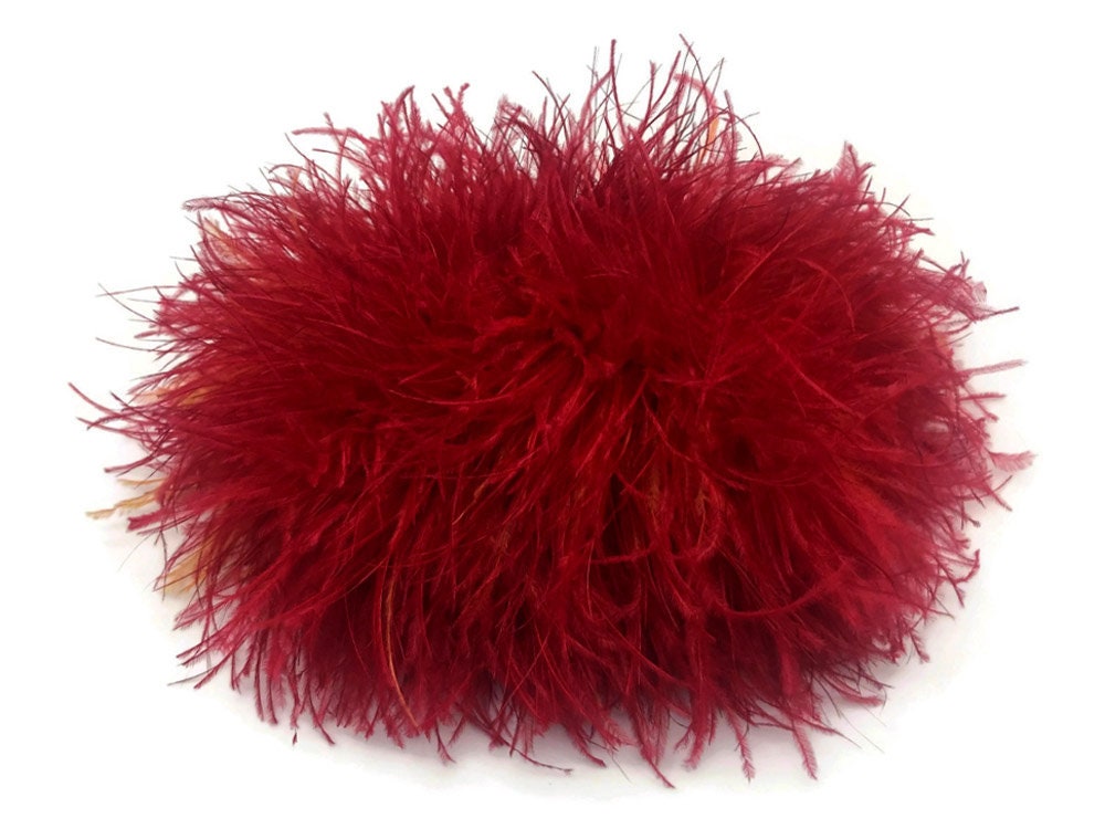 Red Ostrich Feathers, 1 Yard - Sunset Orange Ombre Ostrich Fringe Trim ...