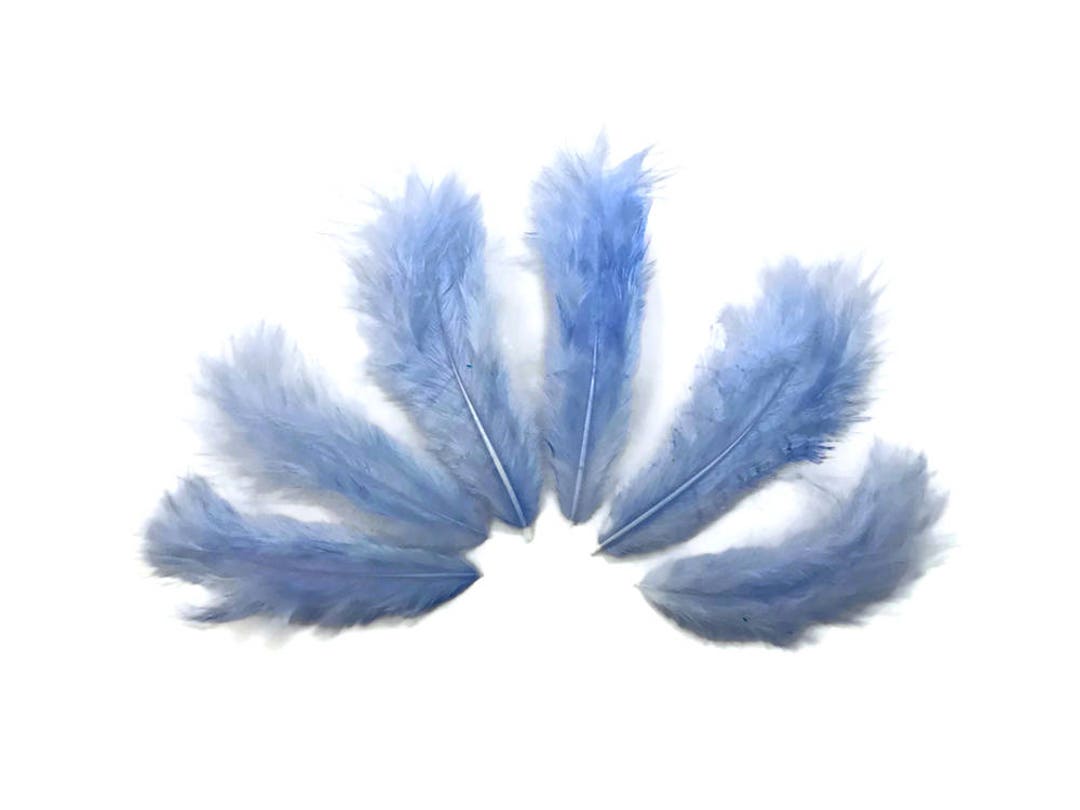 Mini Feathers, 1 Dozen - Solid Light Blue Rooster Chickabou Fluff ...