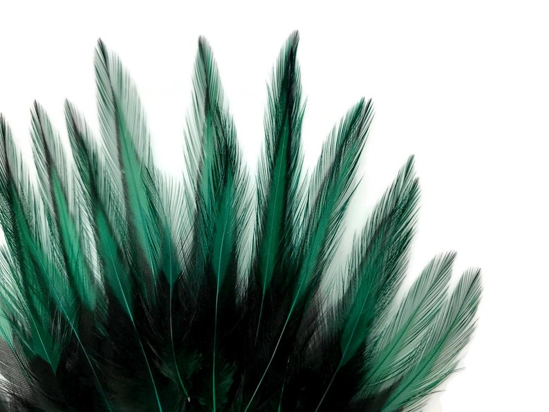 Raindrop Feathers, 10 Pieces - Peacock Green Dyed BLW Laced Short ...