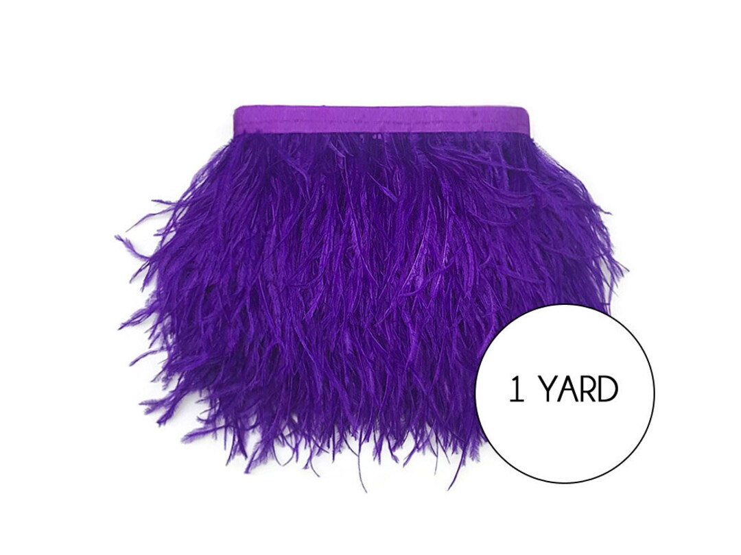 Purple Ostrich Feathers, 1 Yard - Purple Ostrich Fringe Trim Wholesale ...
