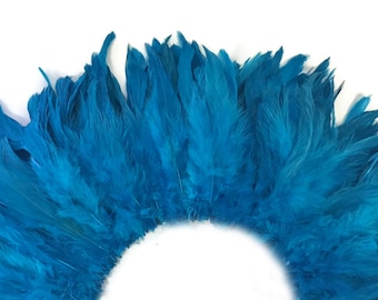 Fluffy Rooster Feather Blue Plumage 12-15cm Real Feathers for Jewelry ...