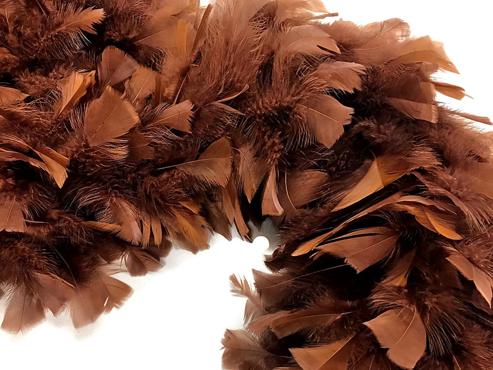 Turkey Feather Boa 2 Yards Brown Turkey Flat Heavyweight | Etsy