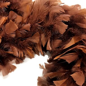 Turkey Feather Boa, 2 Yards - Brown Turkey Flat Heavyweight Feather Boa ...