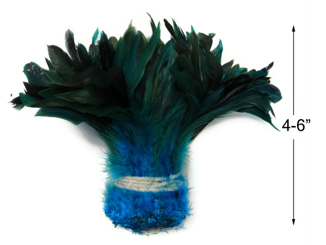 1 Yard - Turquoise Blue Half Bronze Strung Rooster Schlappen Wholesale ...