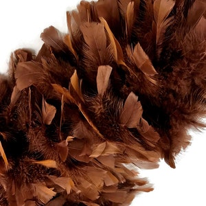 Turkey Feather Boa, 2 Yards - Brown Turkey Flat Heavyweight Feather Boa ...