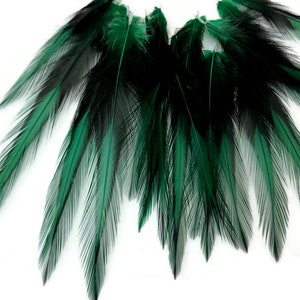 Raindrop Feathers, 10 Pieces - Peacock Green Dyed BLW Laced Short ...