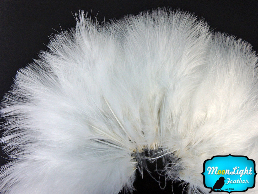 Fluffy Feathers, 1/2 Lb - Snow White Marabou Strung Turkey Fluff ...